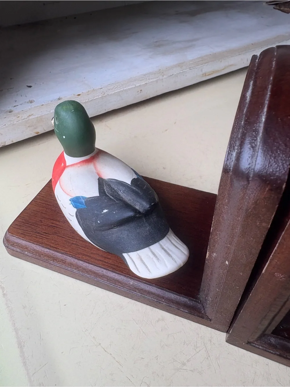 Accents | Vintage Handpainted Wooden Mallard Duck Bookends Green Head ...